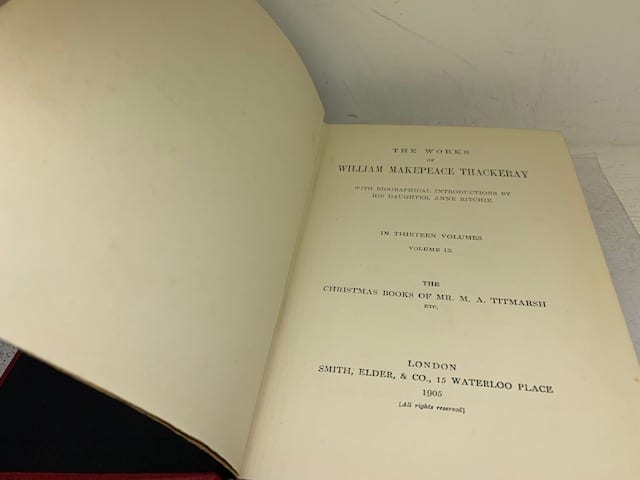 The Christmas Books of Mr M. A. Titmarsh (vol IX of XIII) - Inklings ...