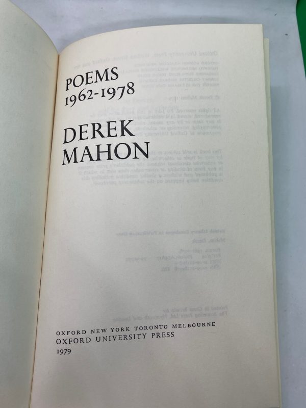 Derek Mahon Poems 1962-1978
